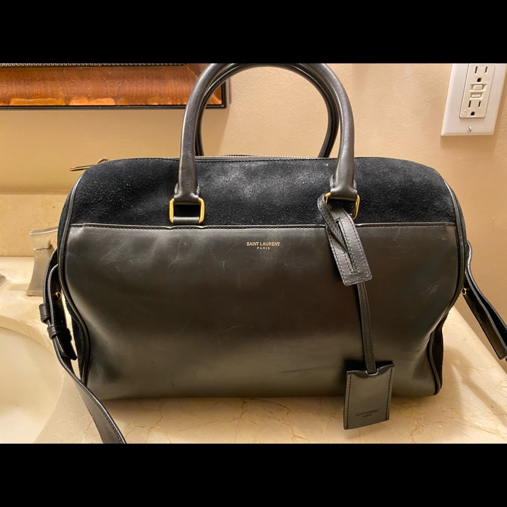 Saint Laurent Duffle 6 Bowling Satchel On Black Leath… - Gem